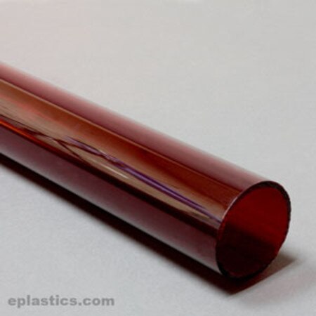 2.000" OD X 1.750" ID X 72" 2423 Transparent Red Plexiglass Acrylic ...