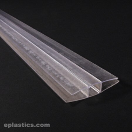 6mm x 24' clear H-channel for twinwall polycarbonate sheet at ePlastics