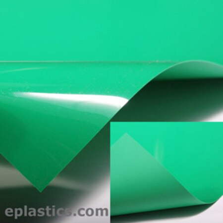 0.015" x 21" x 51" Green Vinyl Polish/Matte Sides at ePlastics
