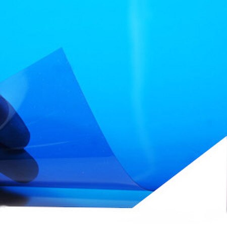 0.010" x 21" x 51" Transparent Blue Vinyl Polish/Polish Sides at ePlastics
